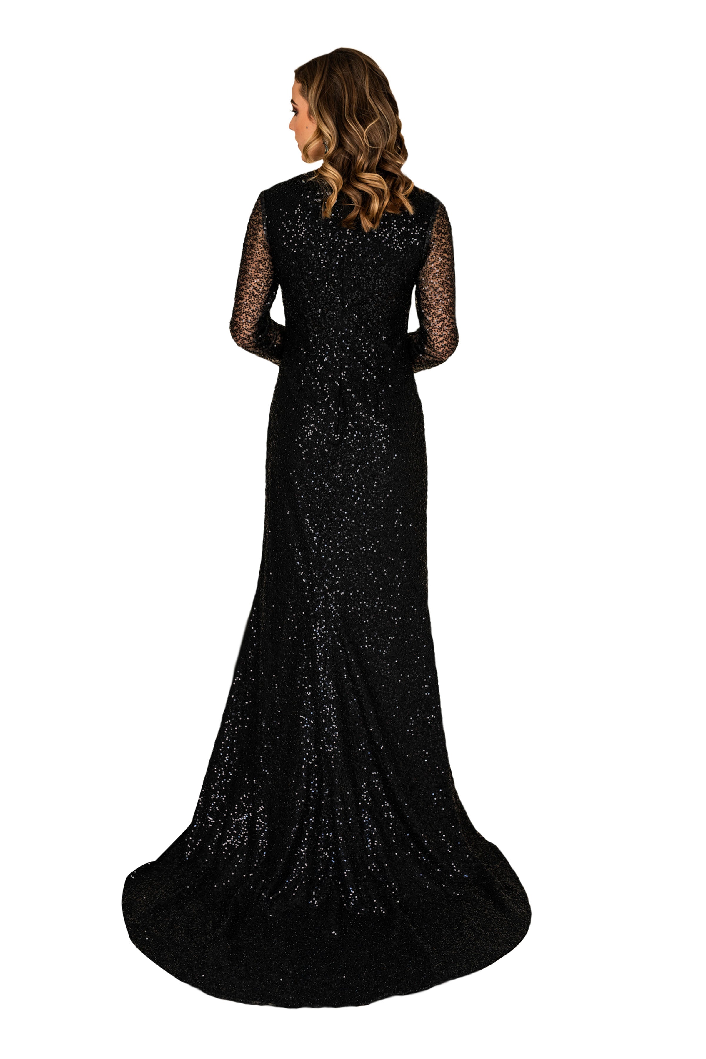 Sequin Slit & Train Gown | Farahnaz NY – FARAH NAZ New York